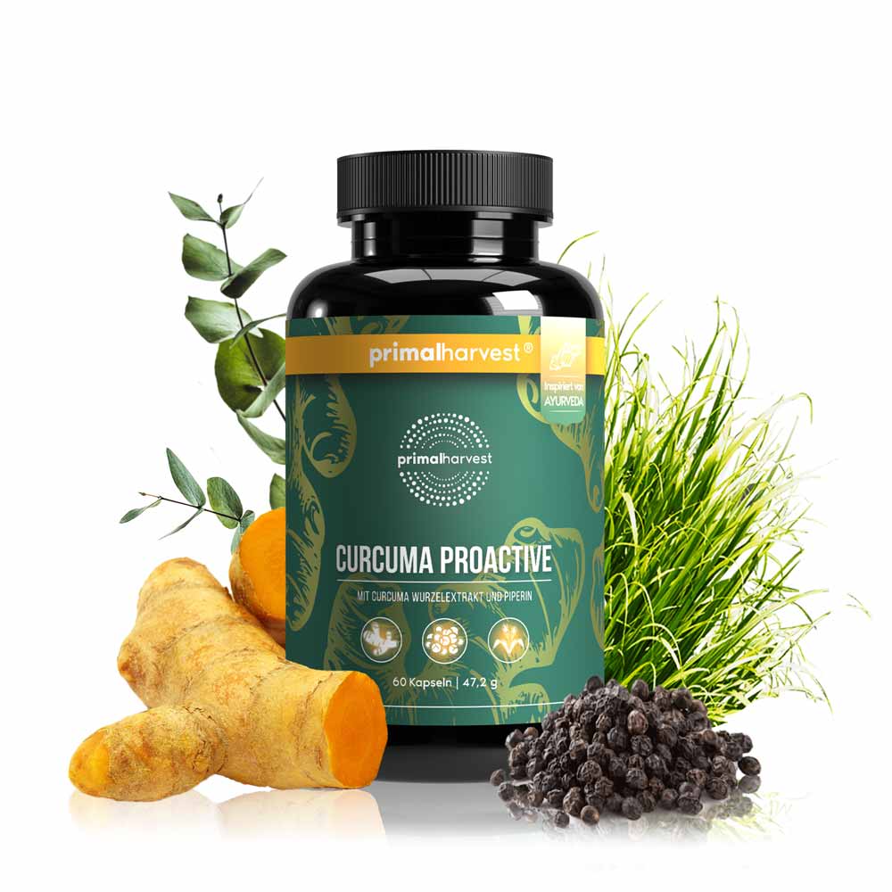 Curcuma Proaktiv Hochdosierte Curcuma Kapseln mit Piperin – Primal Harvest